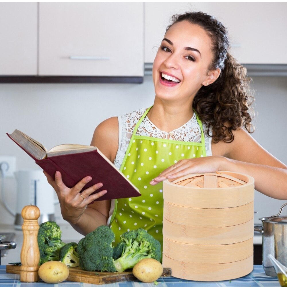 1 Set Chinese Bamboo Steamer Bamboo Food Steamer w... – Vicedeal