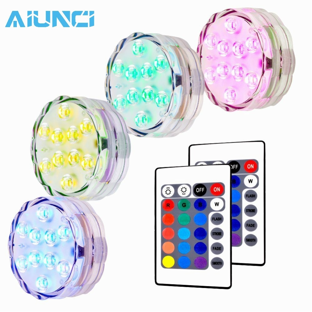 10 led fjärrstyrda rgb dränkbara lampor batteridri... – Grandado