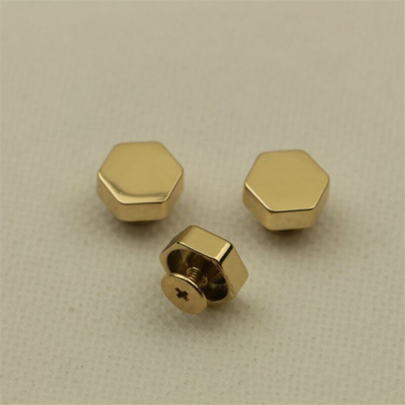 XUNZHE 20Pcs 11.5*7*4.5mm Gold Hexagonal Screw Riv... – Grandado