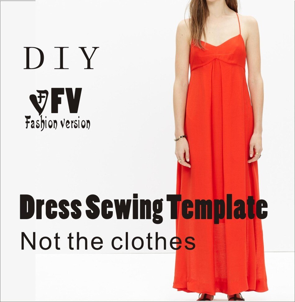 Dresses Sewing Pattern Template Cutting drawing Cl... – Vicedeal