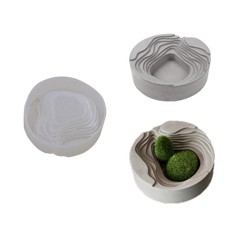Silicone Mold Cement Molds Terraces Concrete Round... – Vicedeal