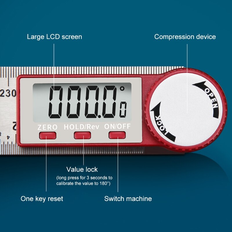 Digital Angle Ruler Meter 0-200mm 0-300mm 0-500mm ... – Vicedeal
