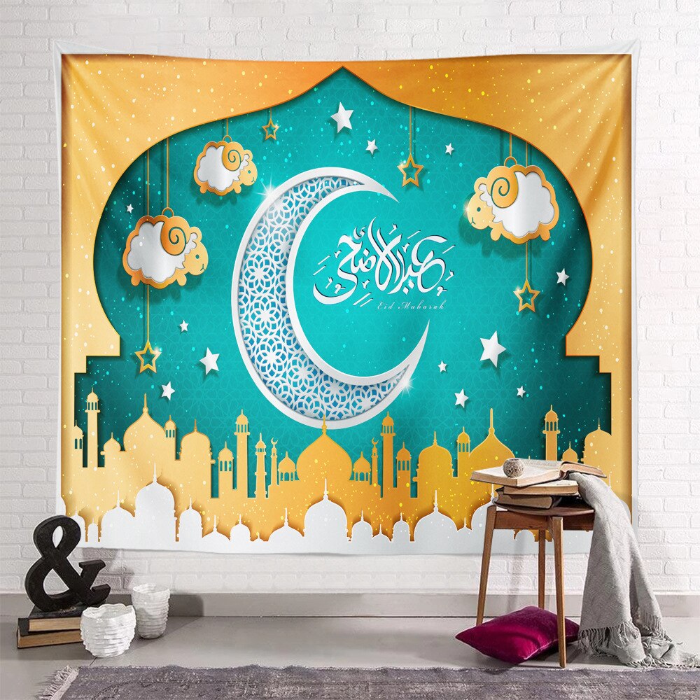 Eid Mubarak Background Cloth Bedroom Home Hanging ... – Grandado