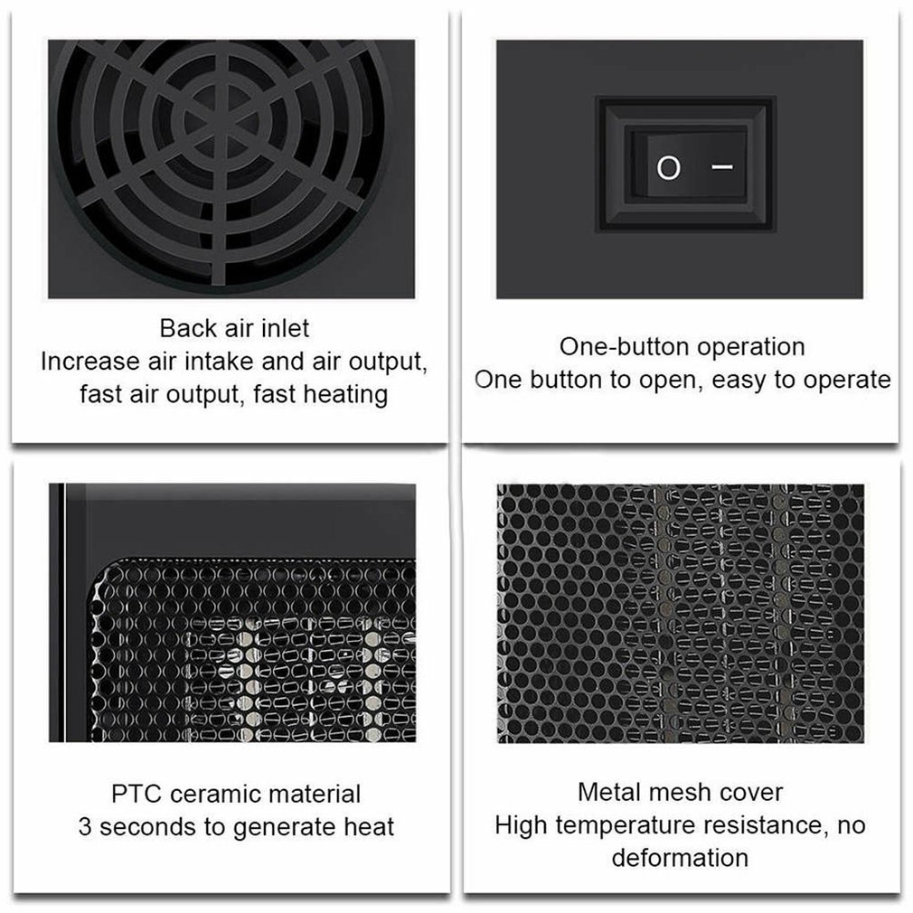 500W Mini Electric Fan Heater PTC Ceramic Fast Hea... – Vicedeal