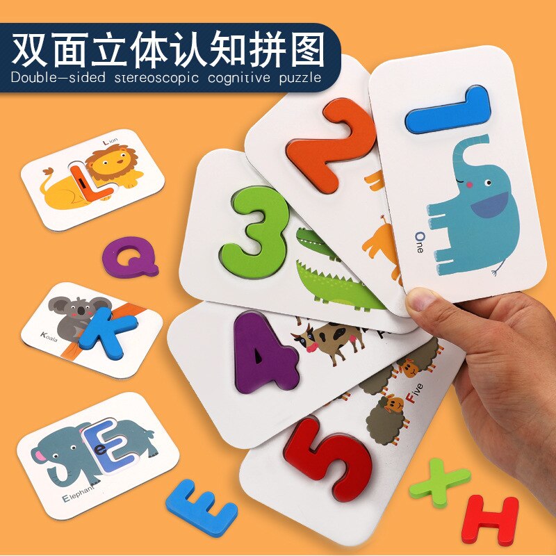 Alphabet Number Paired Card Set Children's 3D Doub... – Grandado