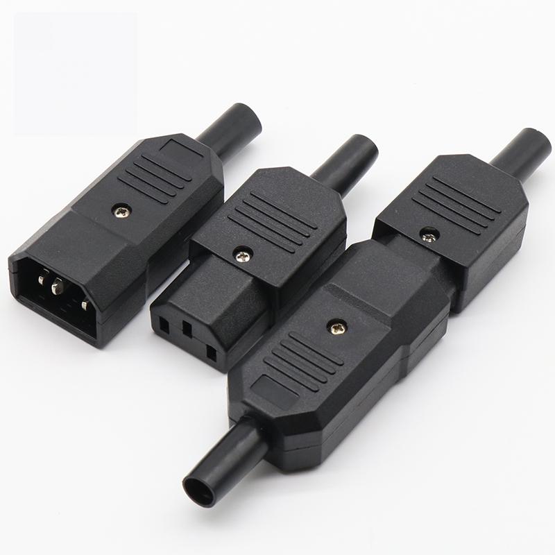 2 Pcs Price Black Iec 320 C13 Male And Female Plug Grandado