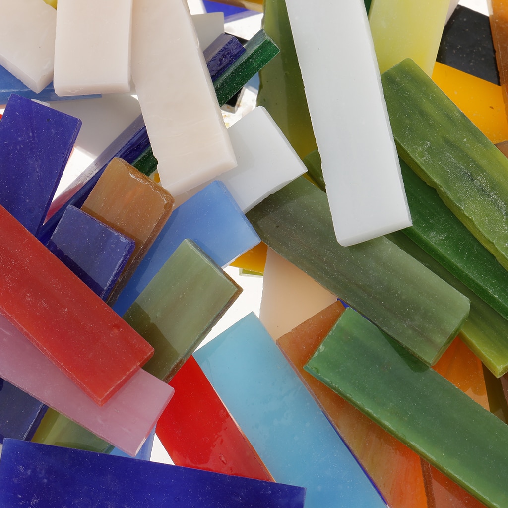 70pcs Mixed Color Rectangle Glass Mosaic Tiles Tes... – Grandado