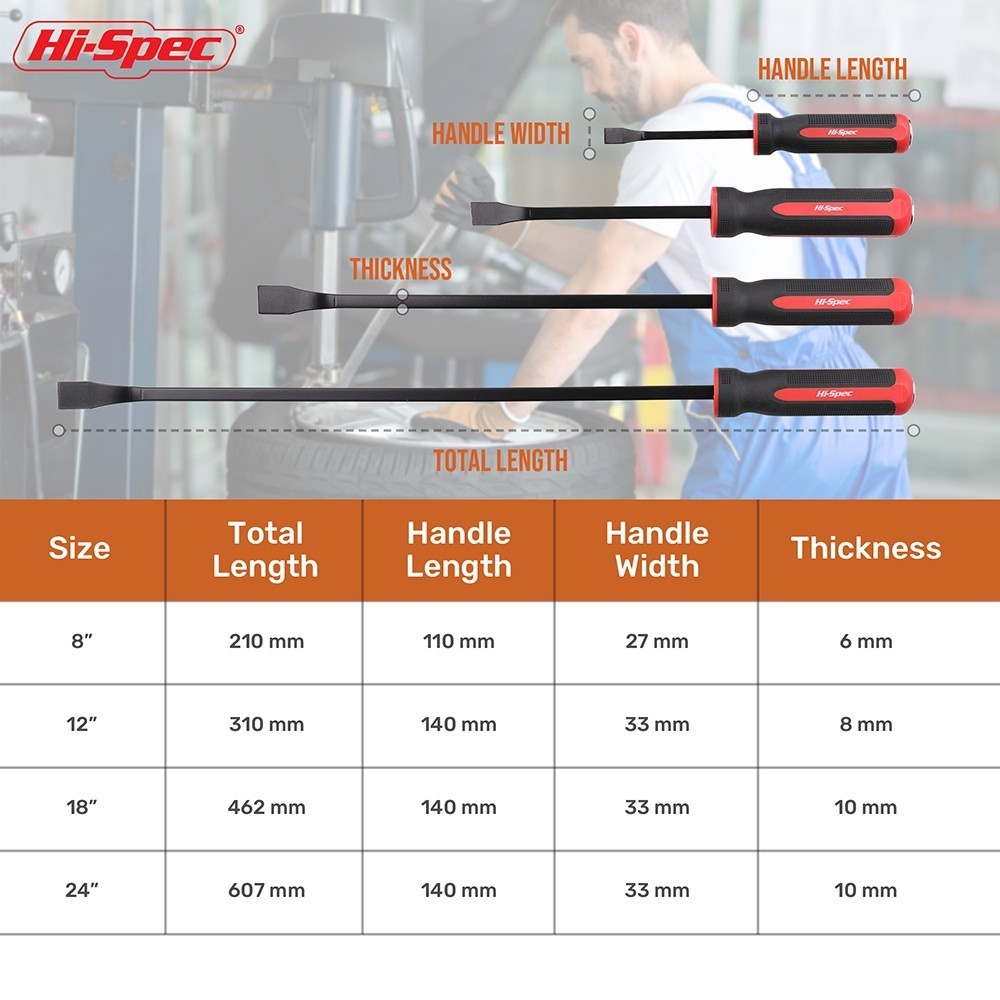 Hi-Spec 1pc 8 12 18 24 inch Pry Bar Heavy Duty Cro... – Grandado