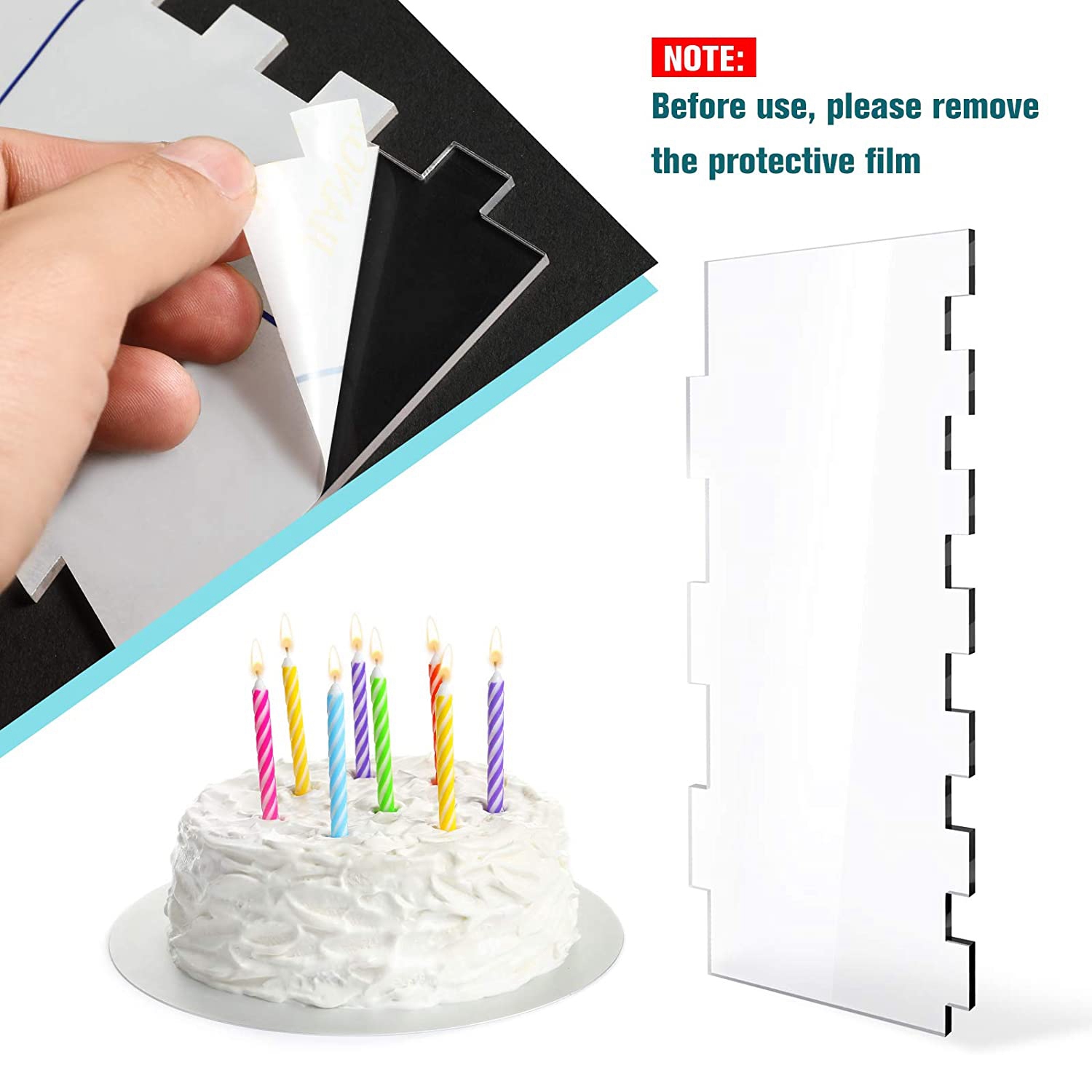 6 Pieces Acrylic Cake Scraper Decorating Contour C... – Vicedeal