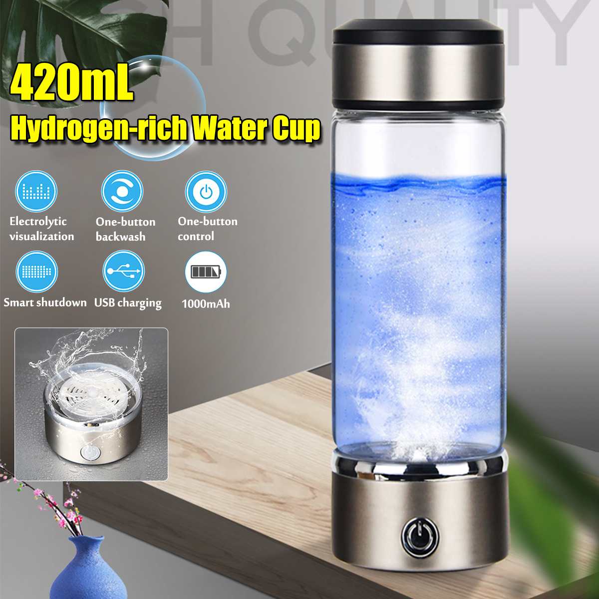 Tragbare USB 420ML für Wasserstoff Wasser Ionisato... – Grandado