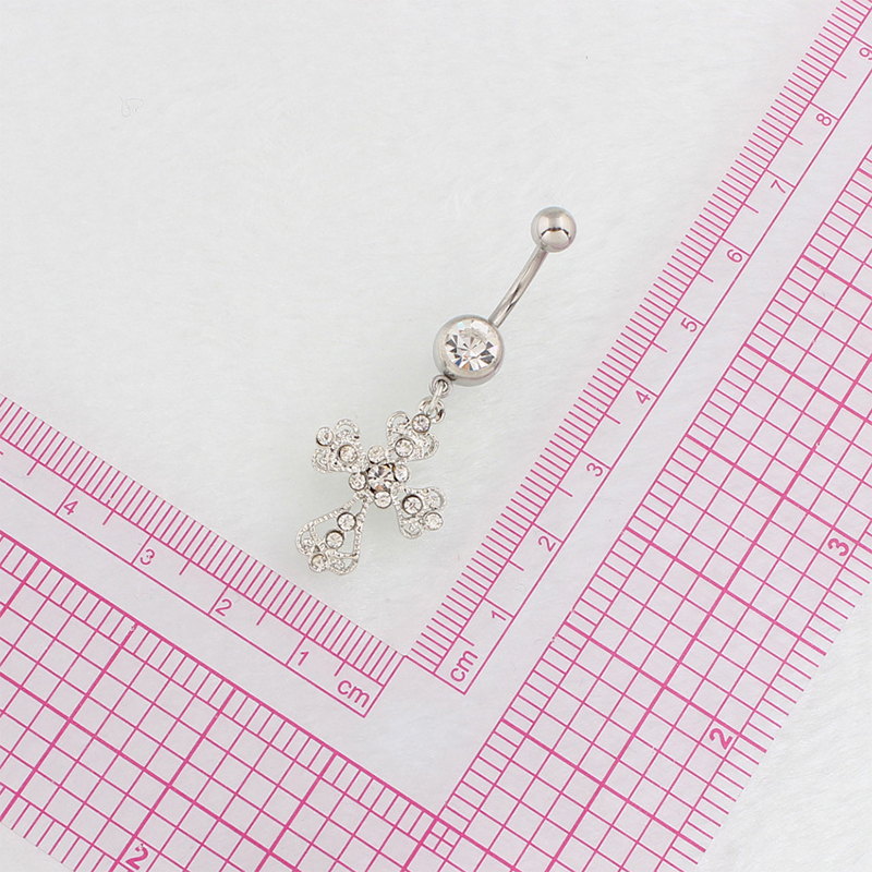 Stainless Steel Cross Pendant Belly Button Ring Cr... – Grandado