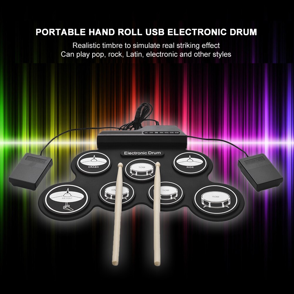Digital Electronic Drum USB Foldable Silicon Drums... – Grandado