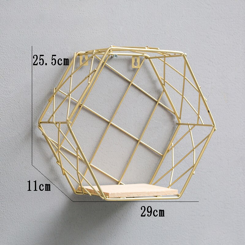 Golden Metal Storage Iron Shelf Wall Hanging Rack ... – Grandado