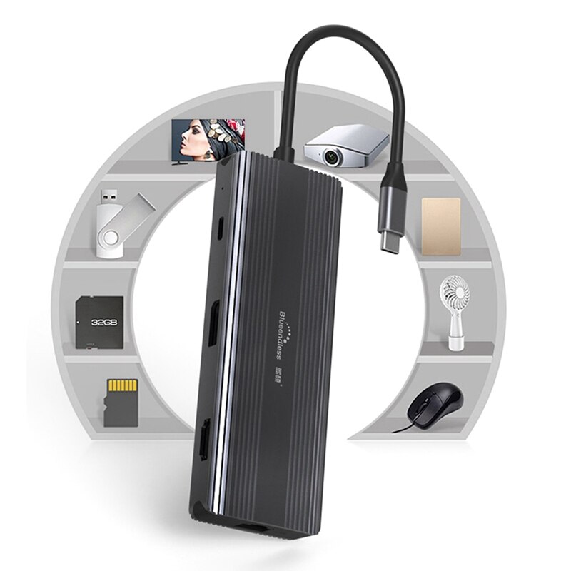 Blueendless USB HUB Docking Station DP+HDMI+RJ45+P... – Grandado