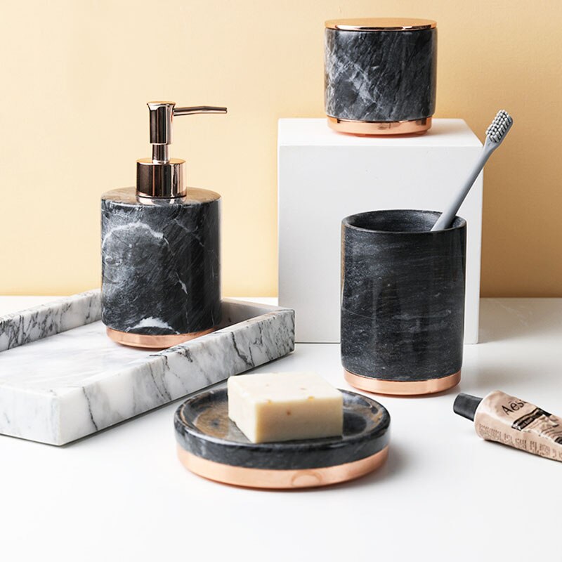 Jinserta marmeren zeepdispenser fles mondwaterbeke... – Vicedeal