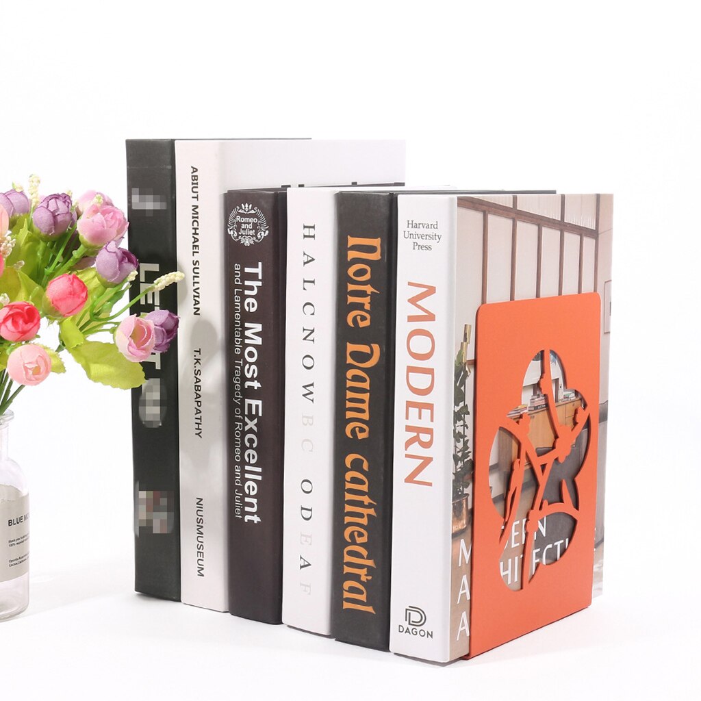 1 Set Black Hollow-out Cherry Flower Metal Bookend... – Grandado