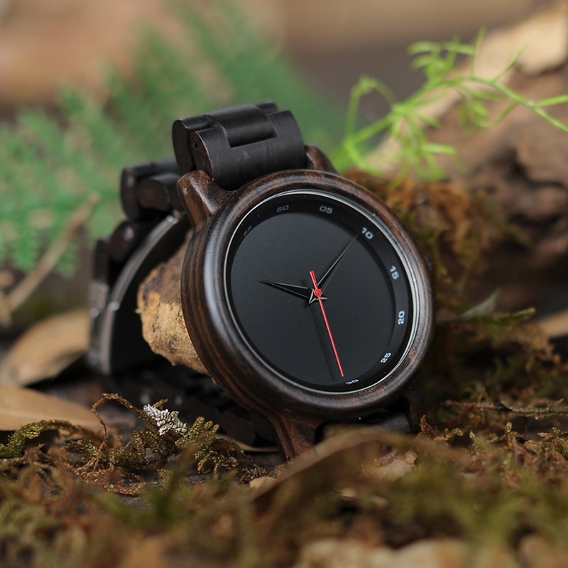 BOBO BIRD Wood Watch Men Sport Style Ebony Quartz ... – Grandado