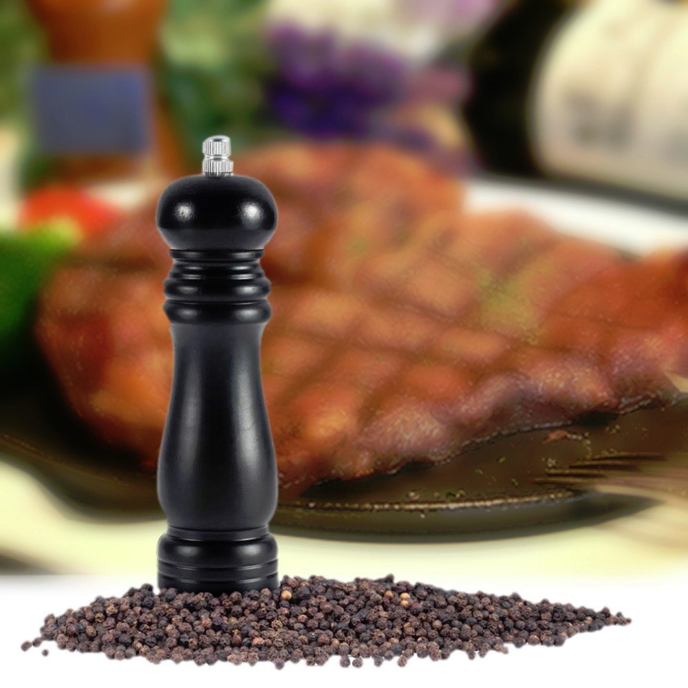 Black Wooden Wood Pepper Salt Mill Shaker Pepper G... – Grandado