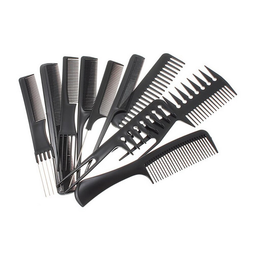 10 Pcs Hairdressing Comb Black Hair Combs 10 Piece Grandado