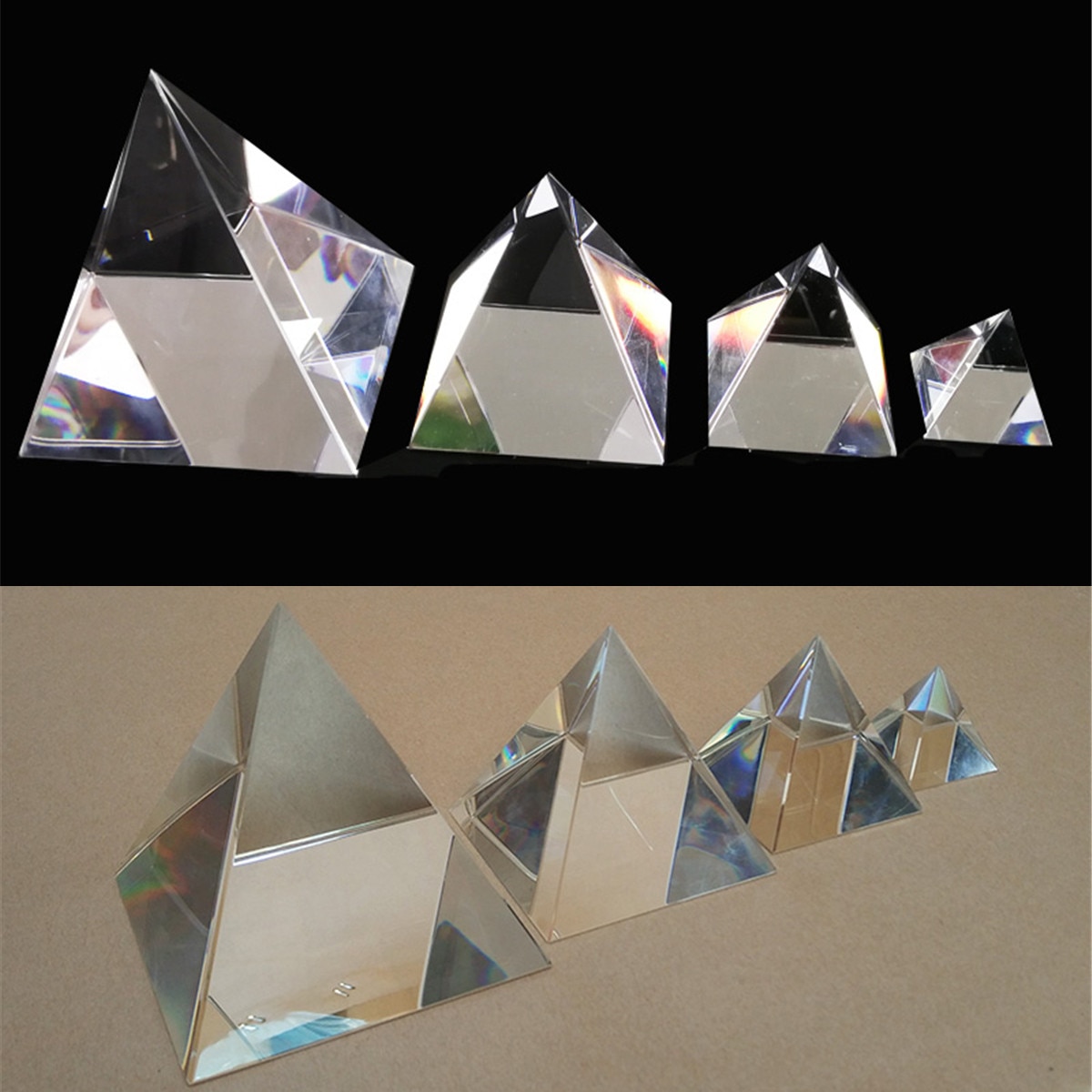 100mm Clear Optical Glass Prisms Pyramid Crystal H... – Vicedeal