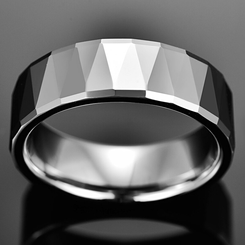 8mm Width Tungsten Steel Ring Outer Surface + Cham... – Vicedeal