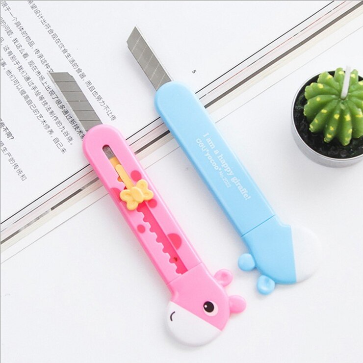 4Pcs/Lot Cute Giraffe Utility Knife Paper Cutter Cutting Paper Razor ...