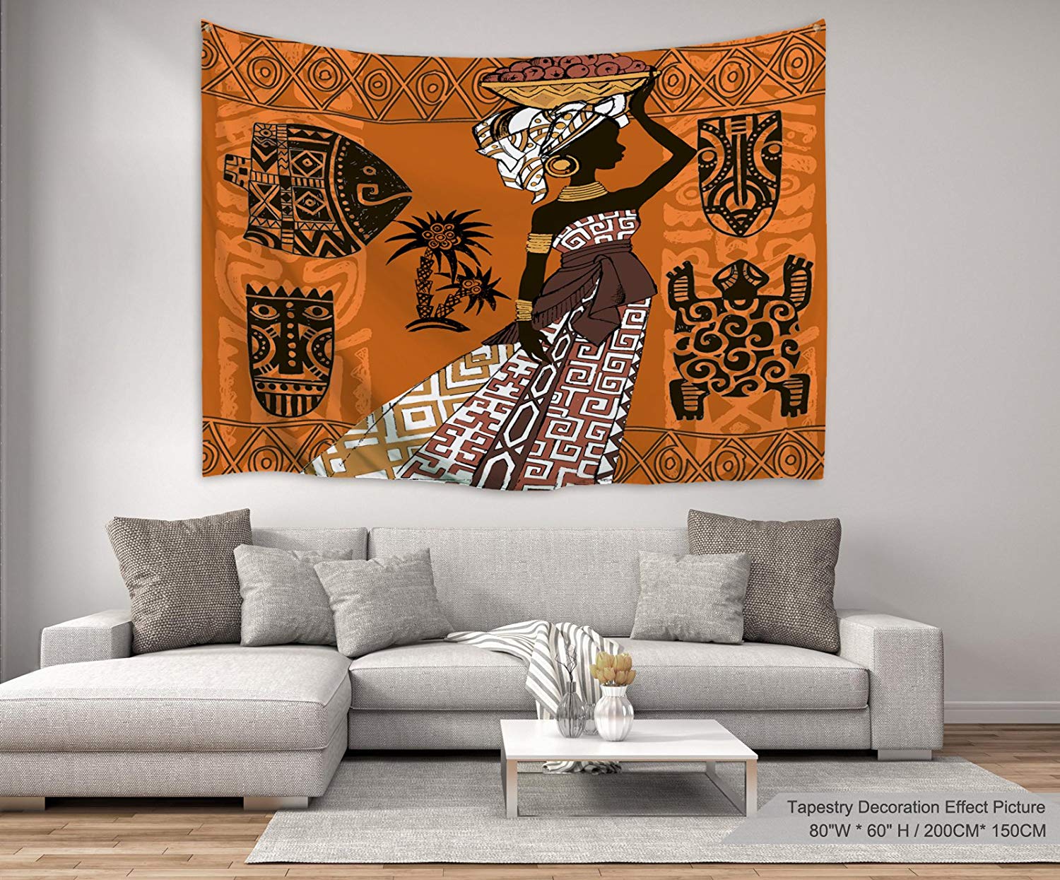 Nature Art Polyester Fabric African Woman Theme, W... – Grandado