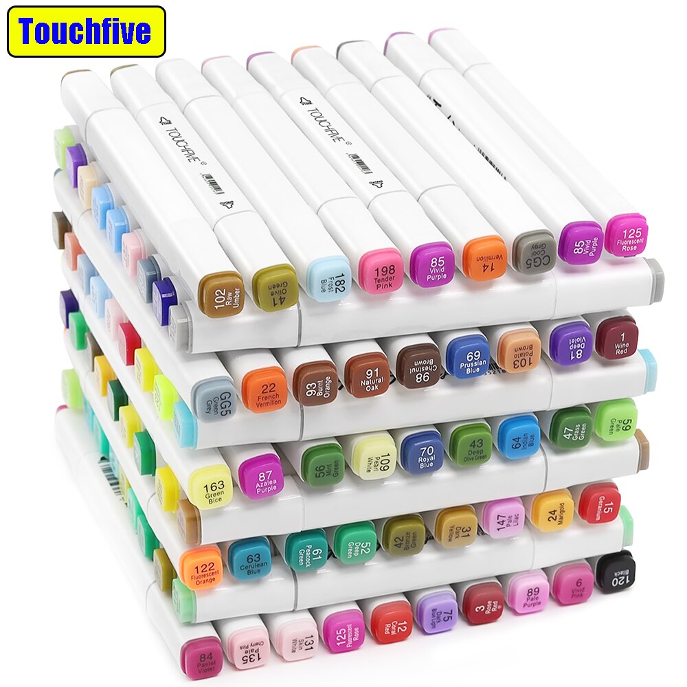 Touchfive Markers 12/80/168 Kleur Schets Pen Dubbe... – Vicedeal