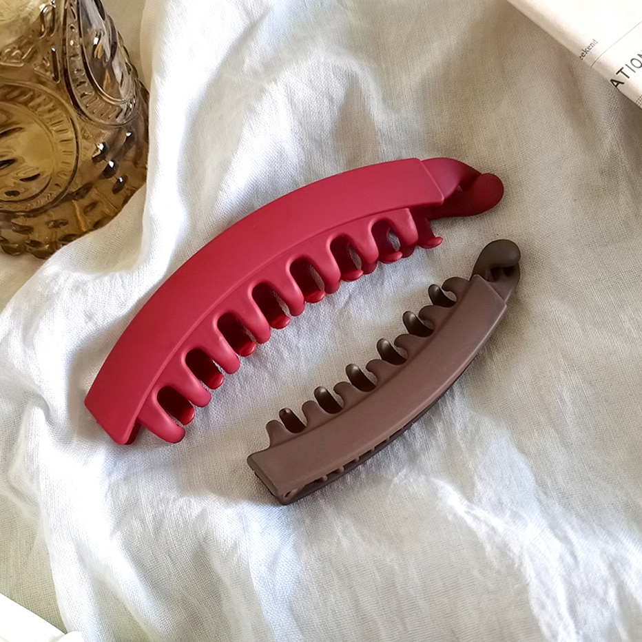 Plastic Solid Candy Color Banana Hair Claw Clips C... – Vicedeal