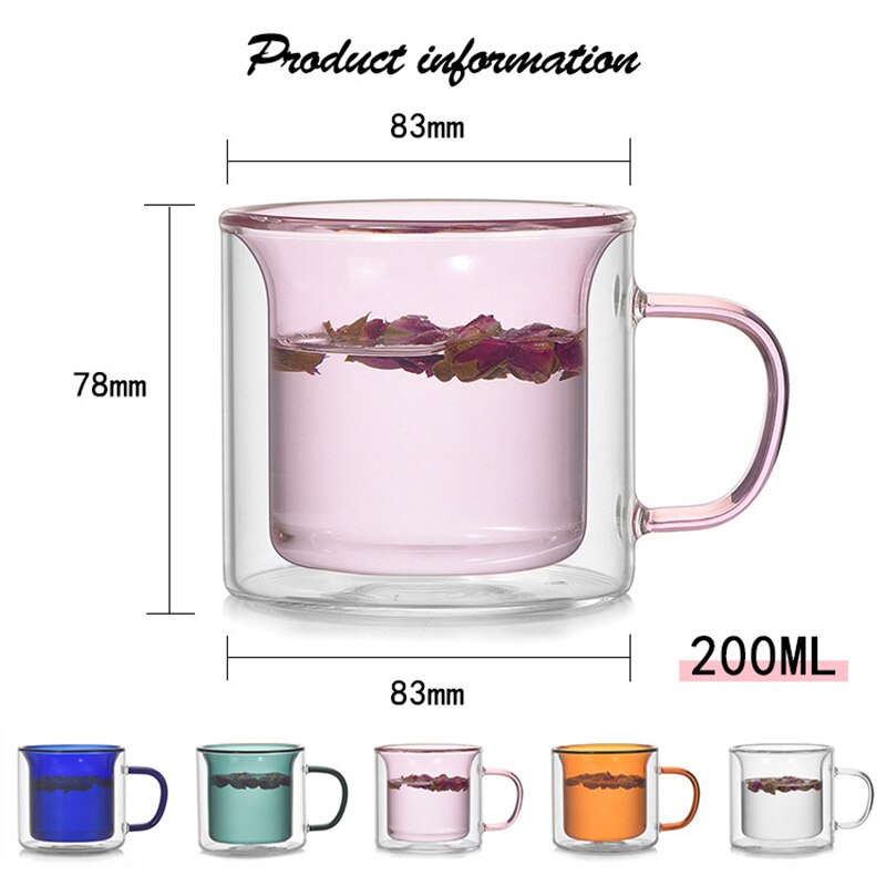 Norbi Glass Cup Water Juice Tea Cup Double Glass C... – Vicedeal