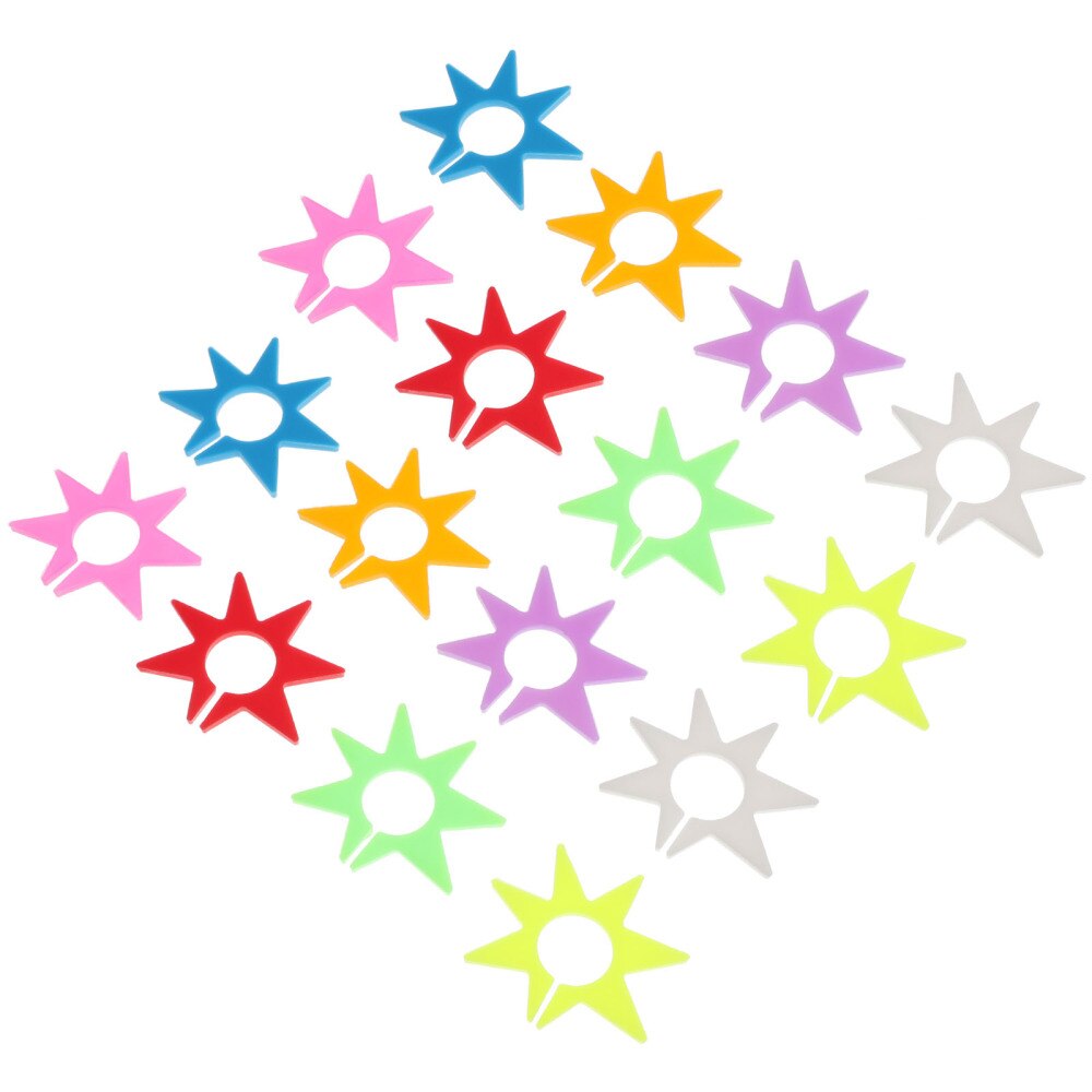 2 Sets 16 Pcs Reusable Wine Glass Tags Star-shaped... – Grandado