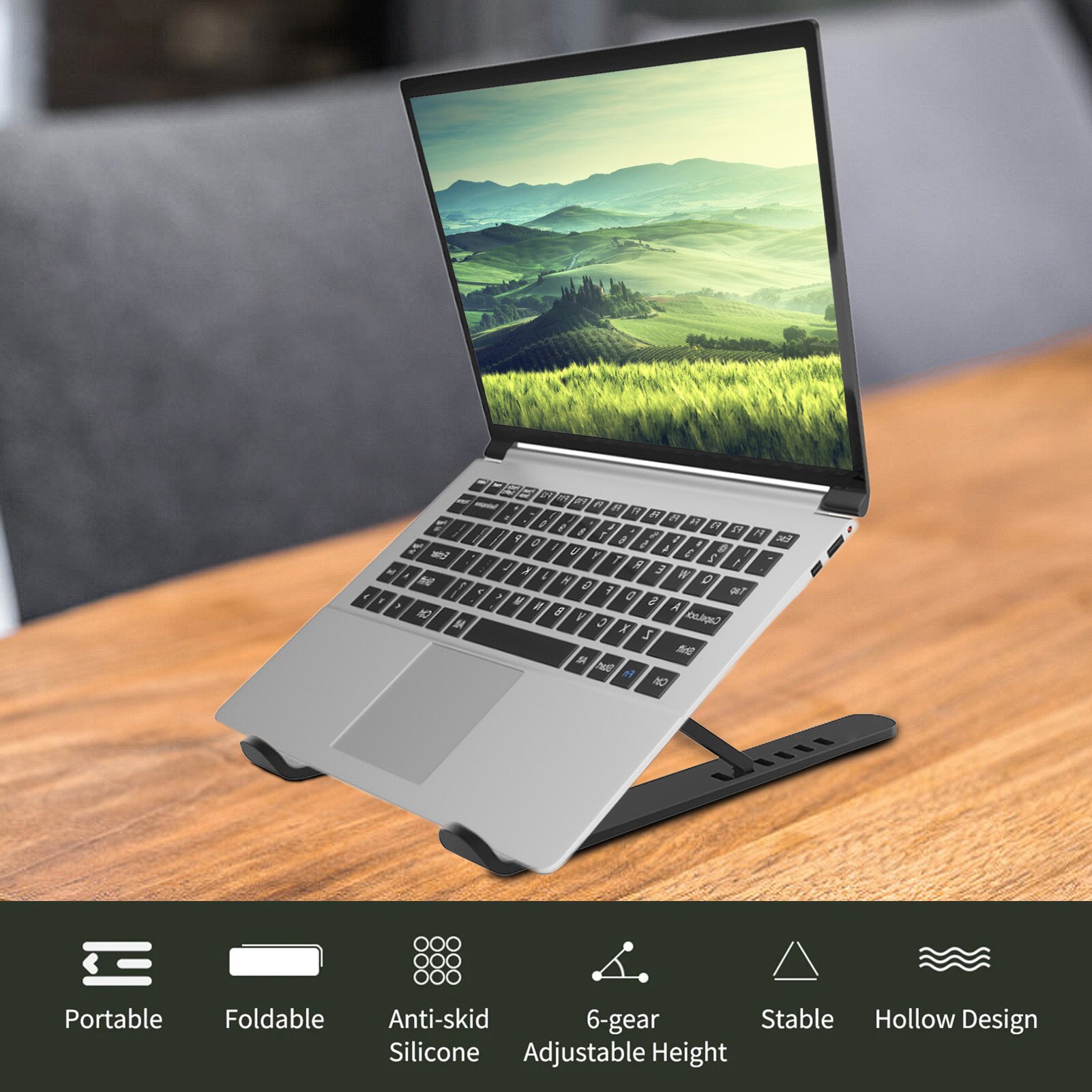 Draagbare Laptop Houder Stand Opvouwbare Abs Onder... – Grandado