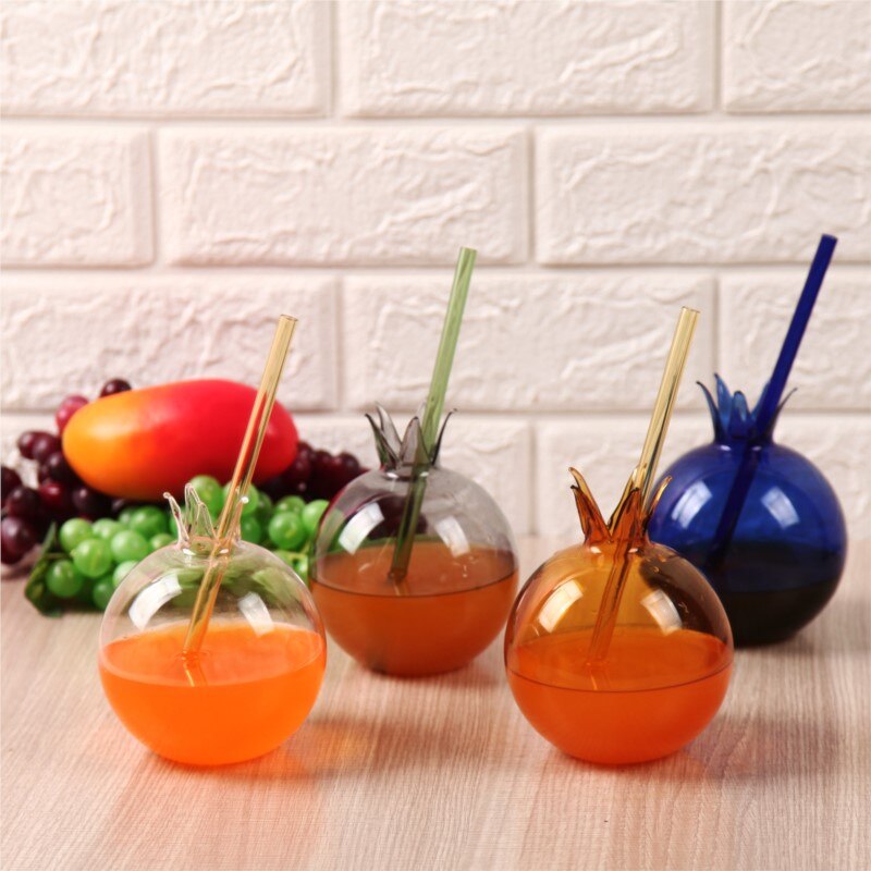 Glas Stro Drank Cup Sap Cup Granaatappel Bloem Sap... – Vicedeal