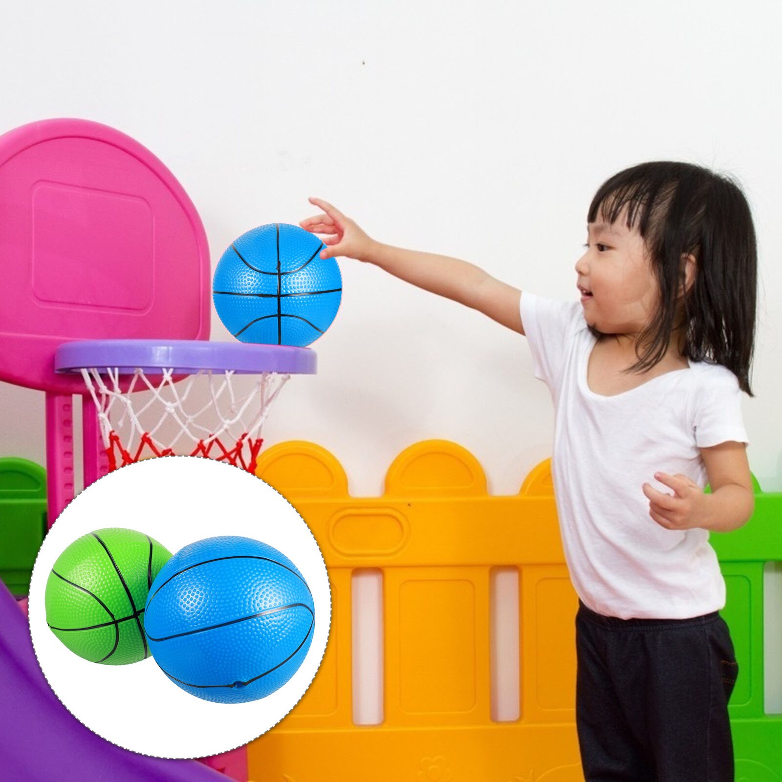 2 Pcs Children Basketballs PVC Bouncing Balls Eco-... – Grandado