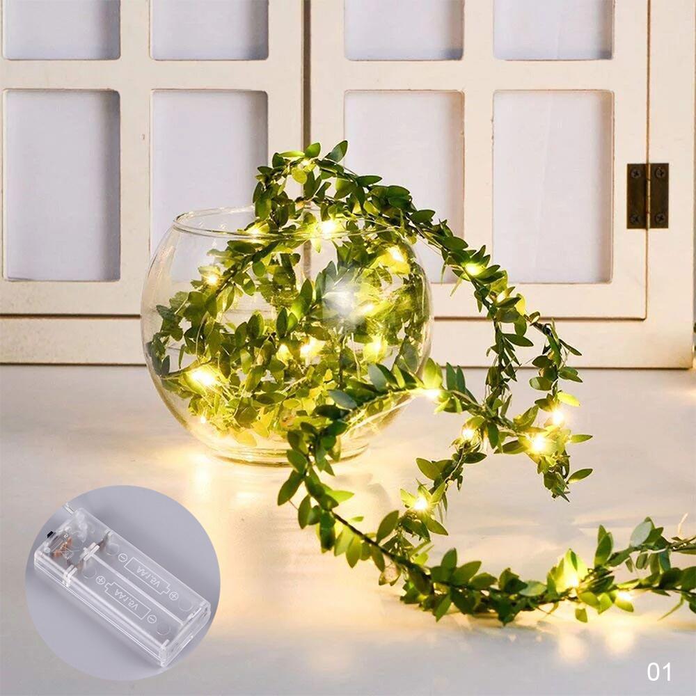 Useful Tiny Leaves Garland LED Fairy Christmas Wed... – Vicedeal