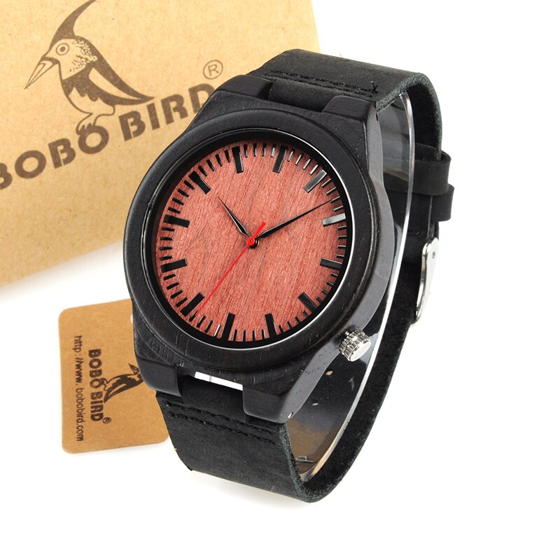 BOBO BIRD WB13 Ebony Wooden Watch Cool Lug on 4 O'... – Grandado