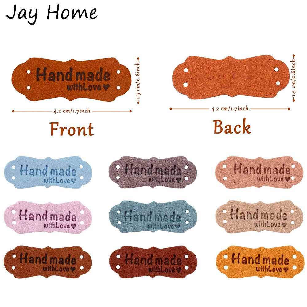 30/50PCS Handmade PU Leather Tags Labels Colorful ... – Vicedeal