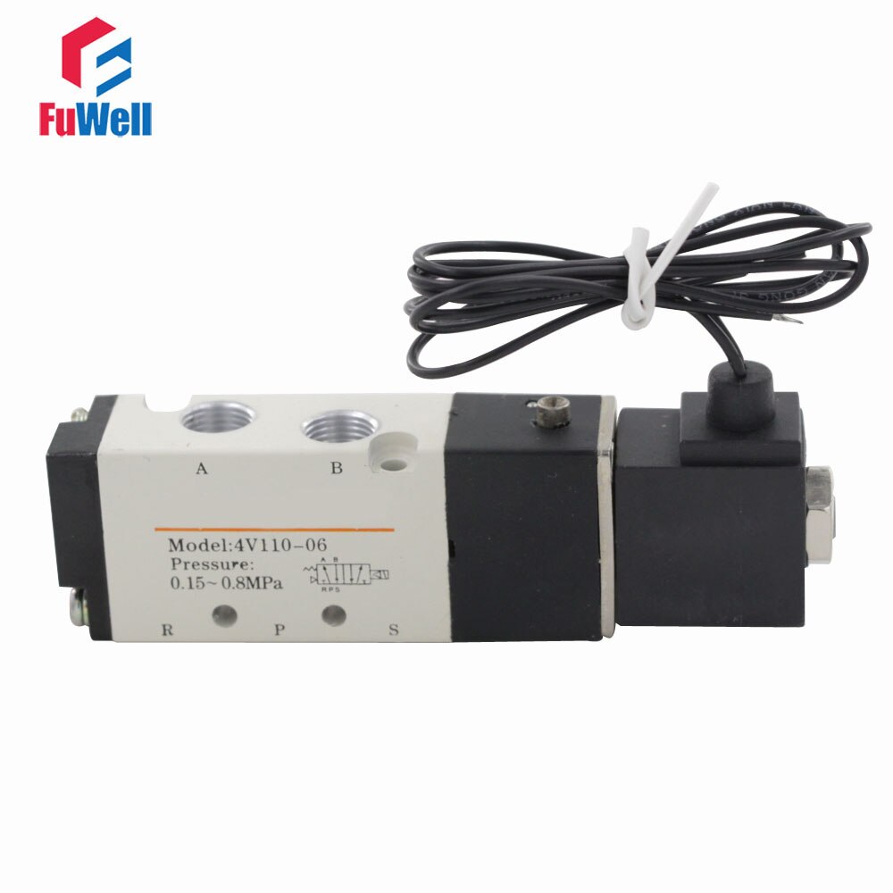 4V110-06 DC24V Air Valve PT 1/8" Solenoid Control ... – Vicedeal