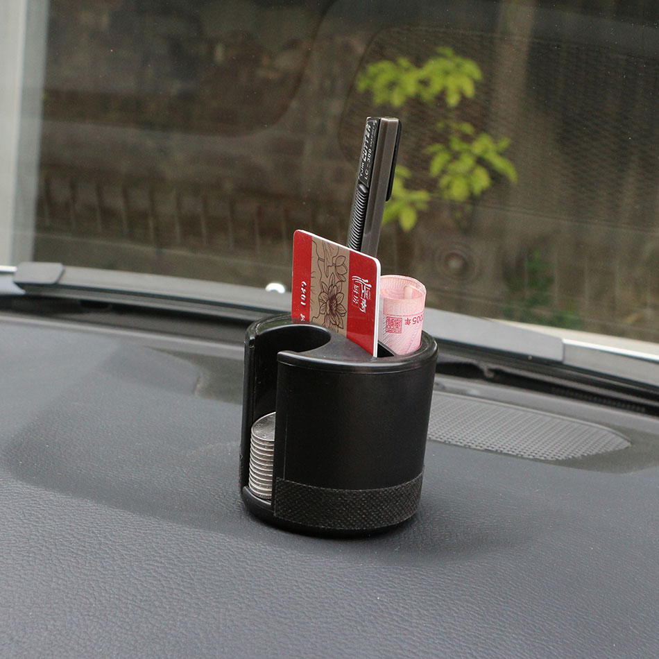 ABS Black Interior Auto Car Card Holder Coin Holde... – Grandado