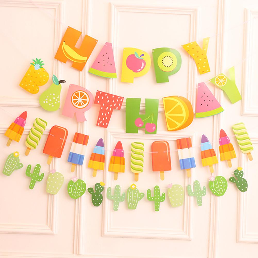 Zomer Thema Fruit Cactus Ijs Print Happy Birthday ... – Grandado