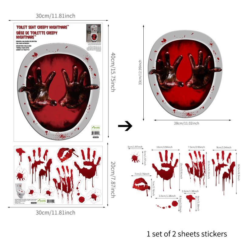 Toilet Stickers For Halloween Party PVC Translucen... – Vicedeal