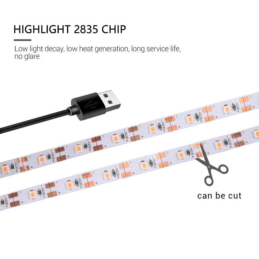 Led Grow luz tira 5V USB 5M 2835 espectro completo... – Grandado