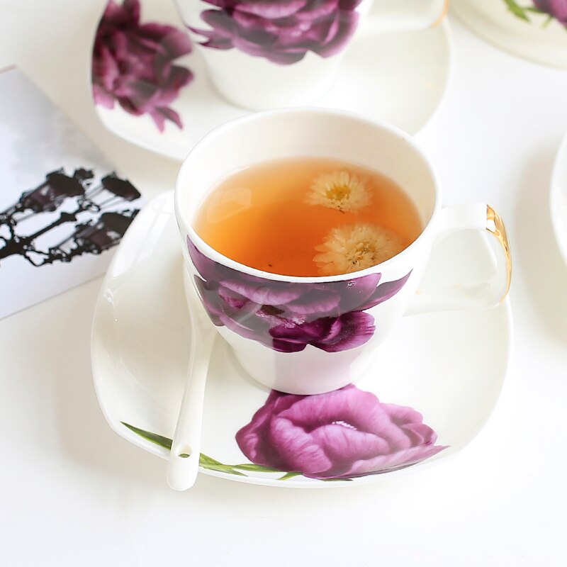 300ML, real bone china coffee cup and saucer, cafe... – Grandado