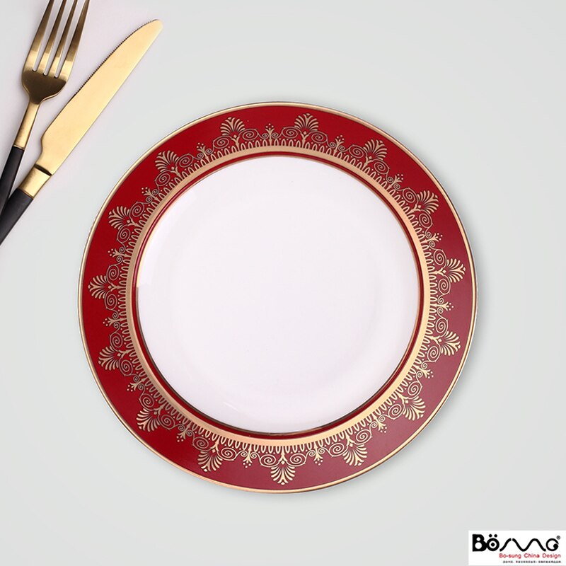 British high-end western food dish red model room ... – Grandado
