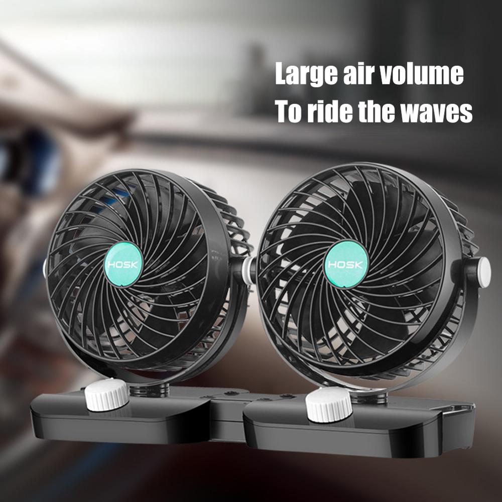 12V Dual Single Head Car Fan Portable Vehicle 360 ... – Vicedeal