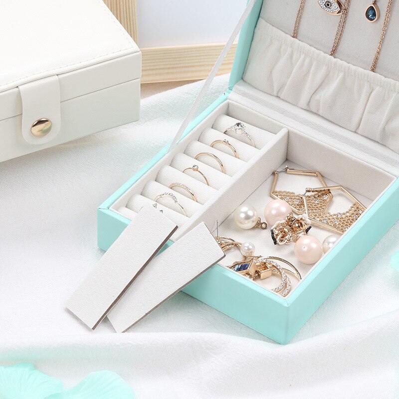Jewelry Box Square Portable Jewelry Box PU Leather... – Vicedeal