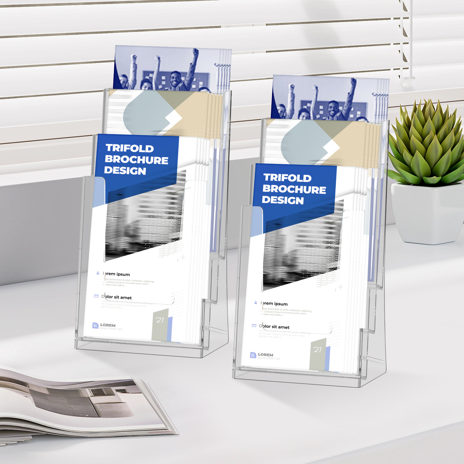 2 Pcs 3/5 Tiers Brochure Holder Clear Literature D... – Vicedeal