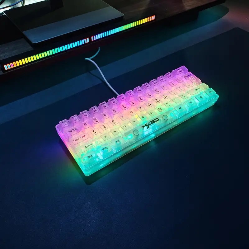 HXSJ 60% Wired Transparent Gaming Keyboard, RGB Ba... – Grandado