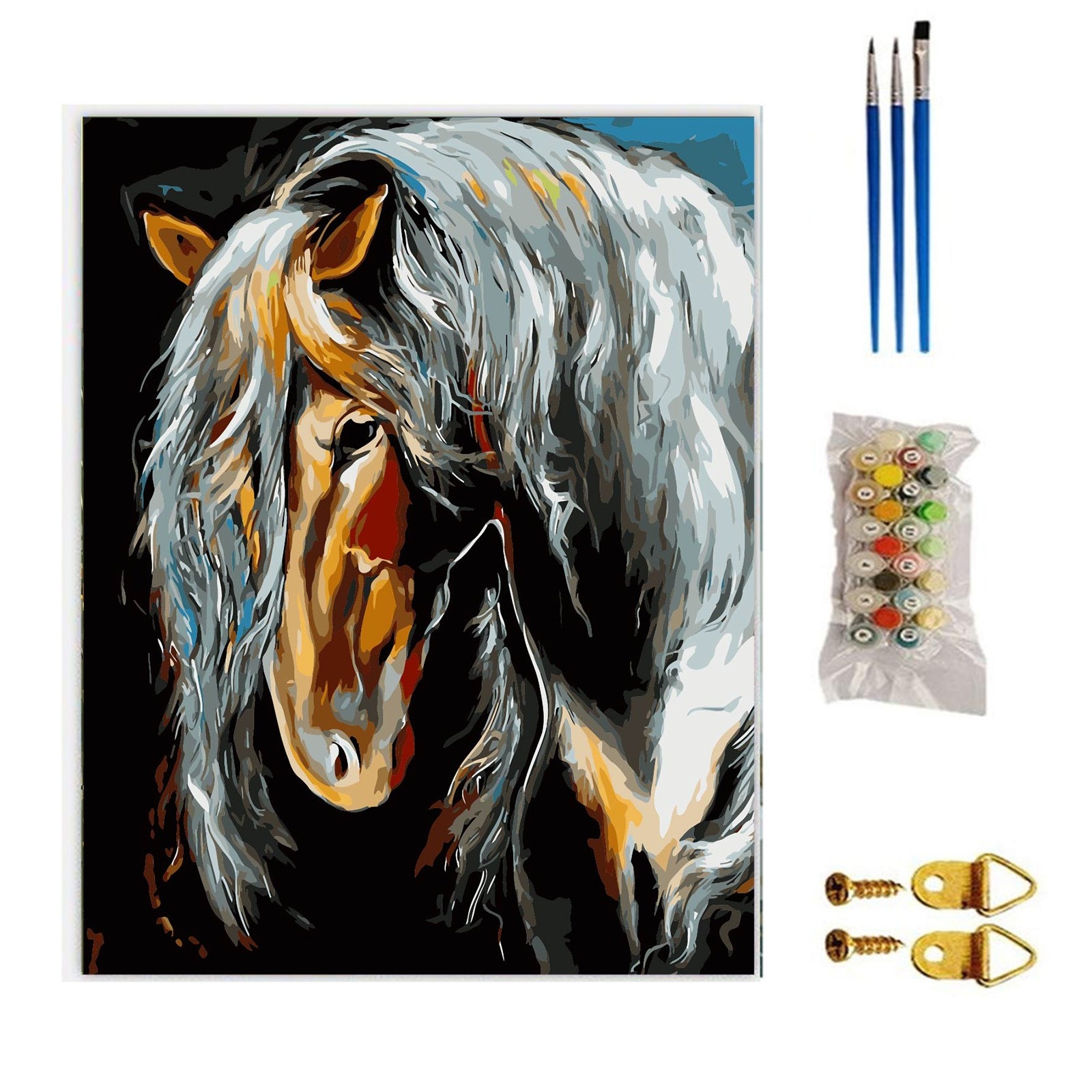 Coloring By Numbers Horse Animals Diy Paint Kits D... – Grandado