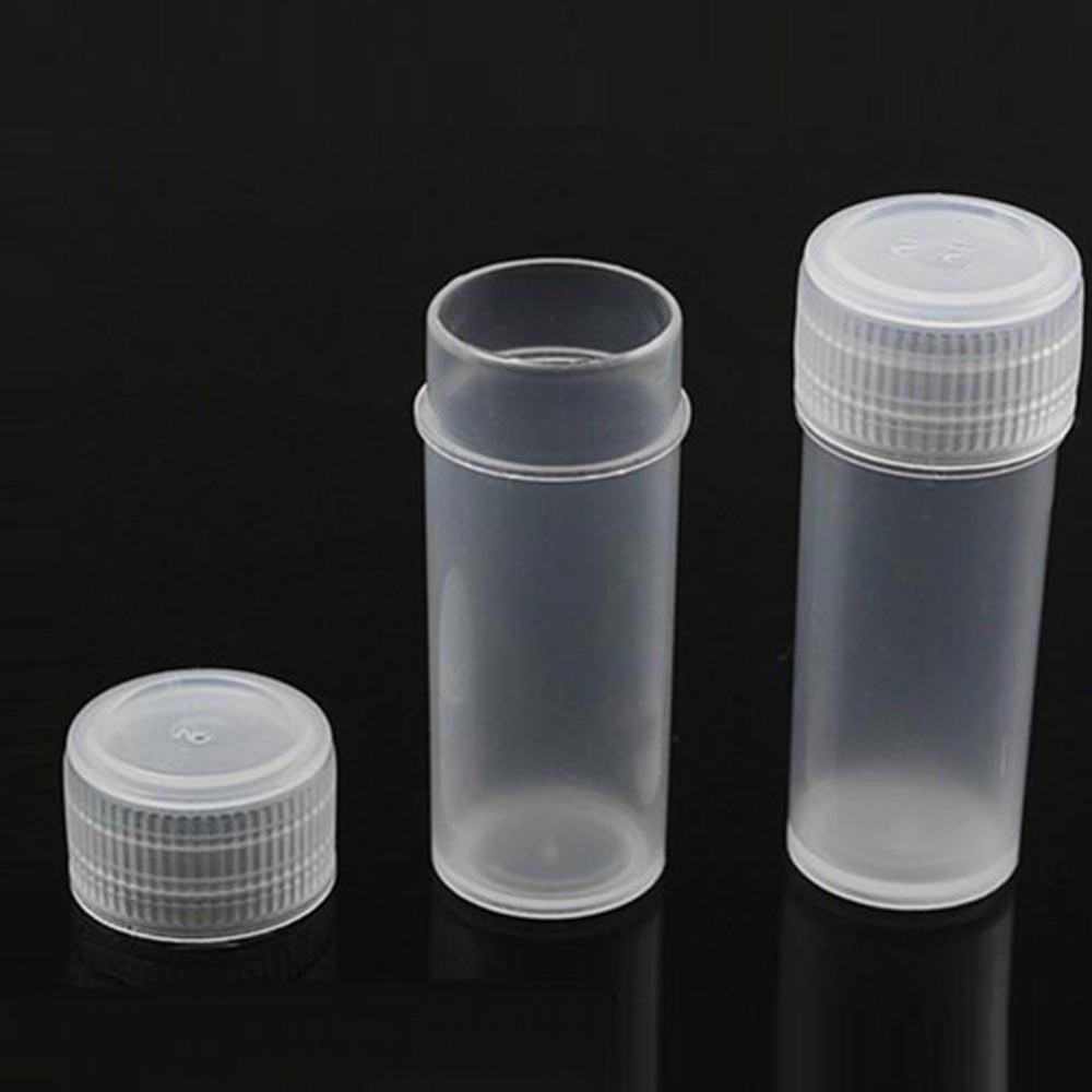 50Pcs/lot 5ml Plastic Sample Bottles Mini Clear Storage Vials Case Pill ...